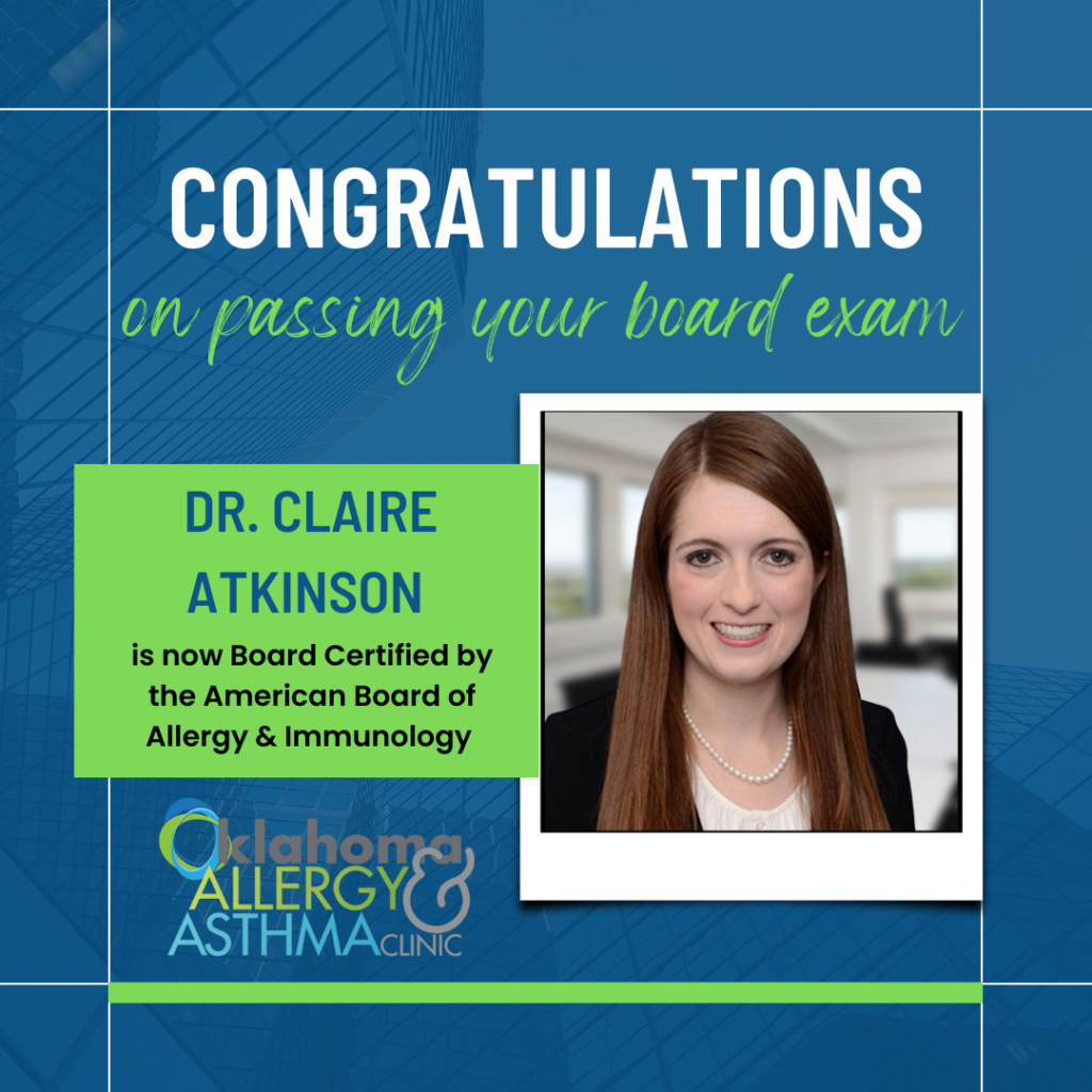 Dr. Claire Atkinson passes allergy and immunology board exam | Oklahoma ...